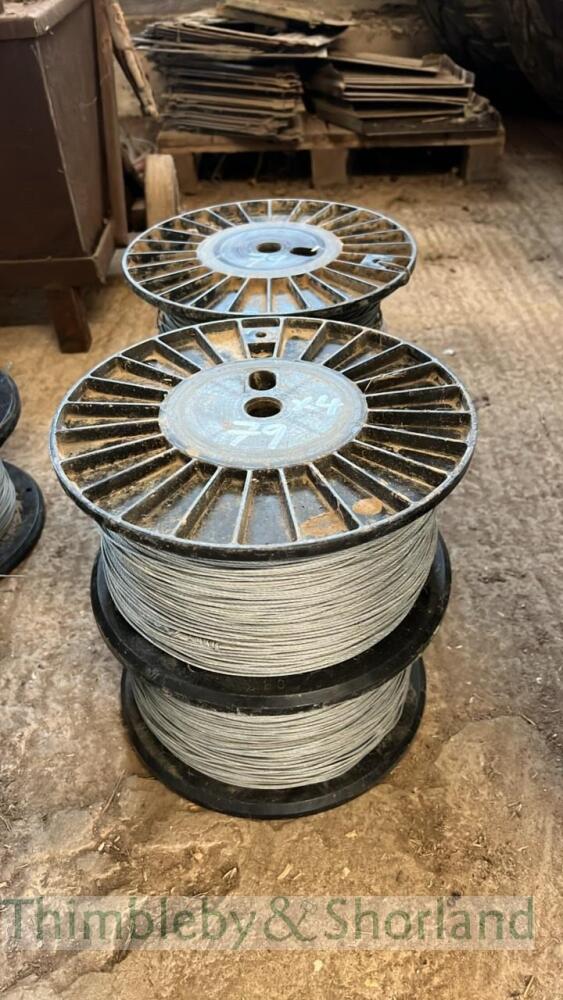 4 reels of electric fencing wire